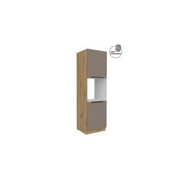 K&uuml;chen-Preisbombe K&uuml;chen Hochschrank 60 cm K&uuml;che ARIA Sandgrau matt Anti Fingerprint K&uuml;chenzeile
