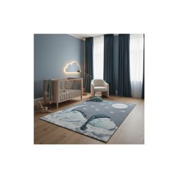 KADIMA DESIGN Spielteppich COGNE in Blau, mit Dino-Motiv, 160 x 230 cm