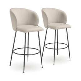 TecTake&reg; Barstuhl, in Samtoptik, gepolstert, schlanke, robuste Stahlbeine, 51 x 60 x 106 cm, Belastbarkeit 120 kg