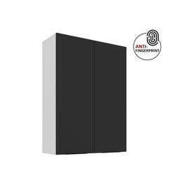 K&uuml;chen-Preisbombe K&uuml;che ARIA H&auml;ngeschrank 80 cm H&ouml;he 90 cm Schwarz K&uuml;chenzeile Anti Fingerprint