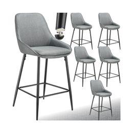 TecTake&reg; Thekenstuhl, gepolstert, weicher Bezug, pulverbeschichtete Stahlbeine, 49 x 54 x 100 cm, Belastbarkeit 120 kg