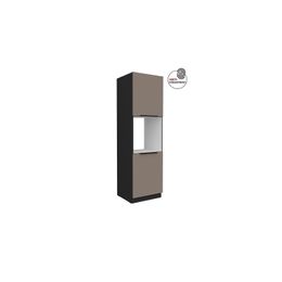 K&uuml;chen-Preisbombe K&uuml;chen Hochschrank 60 cm K&uuml;che ARIA Sandgrau matt Anti Fingerprint K&uuml;chenzeile