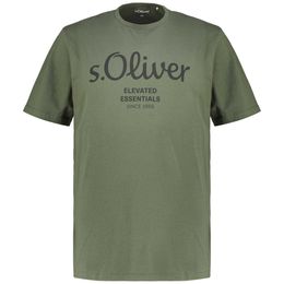 Herren Gro&szlig;e Gr&ouml;&szlig;en | s.Oliver T-Shirt mit Label-Print Farbe oliv Gr&ouml;&szlig;e: 5XL