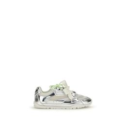 Pinko Silber Kalbsleder Bos Taurus Sport Sneakers
