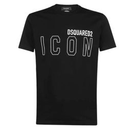 Dsquared2 Icon Outline Logo Schwarzes T-shirt