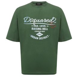 Dsquared2 Branded Raising Hell Logo Gr&uuml;nes T-shirt