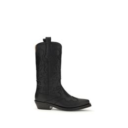 Ganni Schwarze Recycelte Lederstiefel