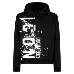 Dsquared2 Cool Fit Icon Splash Logo Schwarzer Hoodie