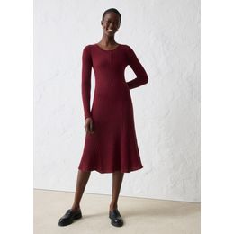 bonprix Strickkleid aus Merinowolle, rot, Gr.44/46 (L), weiches Ripp-Strickkleid aus Merinowolle, aus Merino