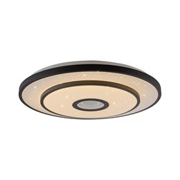 Just Light LED-Deckenleuchte 'Turanus' &Oslash; 50 cm schwarz mit Sterneffekt