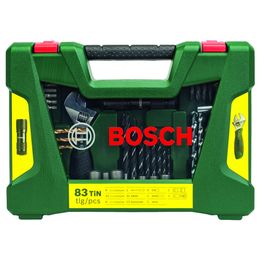 Bosch TiN-Bohrer- und Bit-Set 'V-Line' mit LED-Taschenlampe und Rollgabelschl&uuml;ssel, 83-teilig