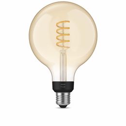 PHILIPS Hue LED-Leuchtmittel 'Hue White Ambiance' dimmbar Globe gold E27 7 W 550 lm warmwei&szlig;