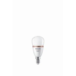 Philips LED-Leuchtmittel 'Smart LED' dimmbar Tropfen matt E14 4,9 W 470 lm RGB - tunable white