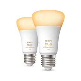PHILIPS Hue LED-Leuchtmittelset 'Hue White Ambiance' dimmbar matt E27 8 W 800 lm warmwei&szlig; bis tageslichtwei&szlig; 2 St&uuml;ck