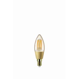 Philips LED-Leuchtmittel 'SmartLED' dimmbar Kerze gold E14 4,9 W 370 lm warmwei&szlig; bis tageslichtwei&szlig;