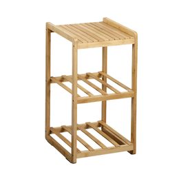 Kesper Aufbewahrungsregal mit 2 Stoffboxen Bambus braun 29,5 x 57 x 33,5 cm