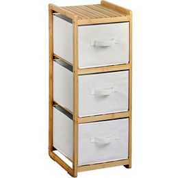 Kesper Aufbewahrungsregal mit 3 Stoffboxen Bambus braun 29,5 x 87 x 33,5 cm