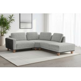 Sit & More Ecksofa SIT & MORE, B:223cm H:84cm T:251cm, grau, 100% Polyester, Wohnzimmer, Sofas, "Concept", Modernes Sofa in drei Fu&szlig;farben zur Auswahl