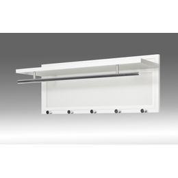 Wandgarderobe HAKU, B:75cm H:30cm T:26cmwei&szlig;, Metall, Flur, Garderobenpaneele, "Wandgarderobe", rechteckig- aus Textil Grau - B/T/H 60/50/173 cm