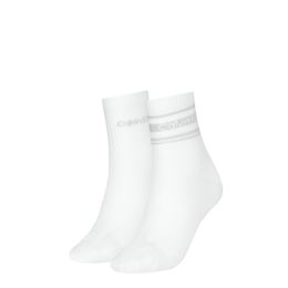 Calvin Klein Damen Kurzsocken "CK WOMEN SHORT SOCK 2P SPORT STRIPE"wei&szlig;, Obermaterial: 61% Baumwolle, 34% Polyamid, 4% Elasthan, 1% Viskose, Socken