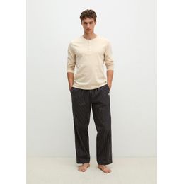 Marc O'Polo MARC O'POLO Herren Pyjama "Mix & Match Cotton", Gr. Mhellbeige, schwarz gestreift, Jersey, Obermaterial: 100% Baumwolle, Homewear-Sets