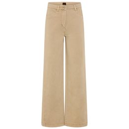 BOSS Orange Damen Webhose "TMarlina Premium Damenmode"light, pastel gelb 742, Gr. 38, unifarben, Twill, Obermaterial: 100% Baumwolle, Hosen, mit