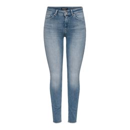 Only Damen Skinny-fit-Jeans "ONLBLUSH MID SK ANK RW DNM REA363"special blau grau denim, Gr. S, unifarben, Denim/Jeans, Obermaterial: 91% Baumwolle,