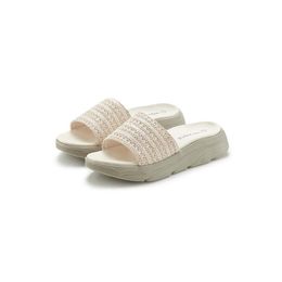 VIVANCE BY LASCANA Pantolette 'Mule, Sandale, Sommerschuh, offener Schuh,' beige Gr. 42 f&uuml;r Damen