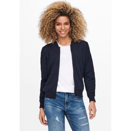Only Damen Sweatjacke "ONLJOYCE L/S BOMBER SWT NOOS"night sky, Gr. XL, Sweatware;Steppware, Obermaterial: 100% Polyester, Sweatjacken, Polyester,