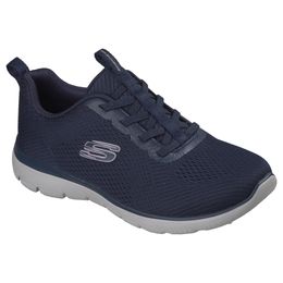 Skechers Damen Slip-On Sneaker "SUMMITS", Gr. 38, blau, Textil, Schuhe, Schlupfschuh, Halbschuh, Freizeitschuh mit elastischen Schn&uuml;rsenkeln
