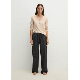 Marc O'Polo MARC O'POLO Damen Pyjama "Mix & Match Cotton", Gr. Shellbeige, schwarz gestreift, Jersey, Obermaterial: 95% Baumwolle, 5% Elasthan, Homewear-Sets