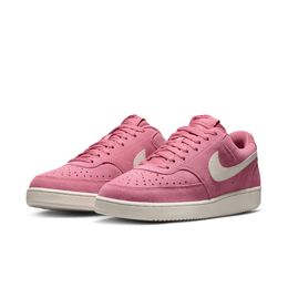 Nike Sportswear Damen Sneaker "Court Vision Low SD Premium", Gr. 38,5peony, sail, pink smoke, Leder, Schuhe, inspiriert vom Design des Nike Air Force