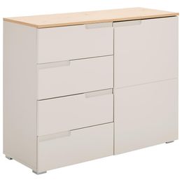 Mid.you Kommode Swim, Kaschmir, Eiche Artisan, Kunststoff, 1 F&auml;cher, 4 Schublade(n) Schubladen, 100x80x40 cm, Beim&ouml;bel erh&auml;ltlich, stehend, Wohnzimmer, Kommoden & Sideboards, Kommoden