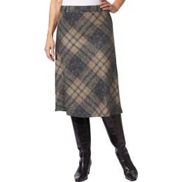 CR&Eacute;ATION L Damen Karorock in Flanell-Optik camel-schwarz-kariert Gr&ouml;&szlig;e 38