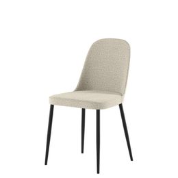 Pharao24.de Essstuhl Polsterstuhl in Beige mit Gestell aus Metall (4er Set)