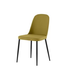 Pharao24.de Stuhl Esszimmer Polsterstuhl in Senfgelb aus Webstoff (4er Set)