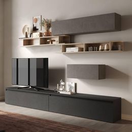 Pharao24.de TV Wohnwand Anbauwand 200 cm hoch und 276 cm breit (siebenteilig)