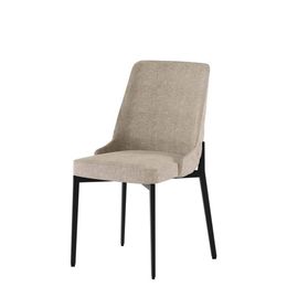 Pharao24.de Polsterstuhl Esszimmer Stuhl K&uuml;che in Beige mit Gestell aus Metall (4er Set)