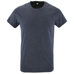 SOLS Herren Regent Slim Fit T-Shirt mit kurzen &Auml;rmeln (Heather Denim)