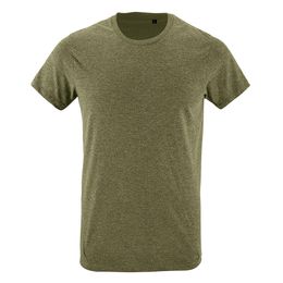 SOLS Herren Regent Slim Fit T-Shirt mit kurzen &Auml;rmeln (Heather Khaki)
