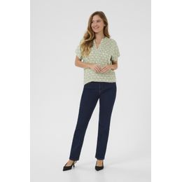 Kaffe Kurzarm-Bluse Regular fit Oli Green / Chalk Print green