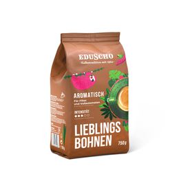 EDUSCHO Lieblingsbohnen Aromatisch - 8 x 750 g Ganze Bohne - Intensit&auml;t: 3/5