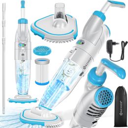Kesser&reg; Poolsauger mit Akku elektrisch Pool Bodensauger Handsauger Poolreiniger mit Filter & 2-Geschwindigkeits-System Handsauger Reinigungsset kabellos, Inkl. Abdeckung