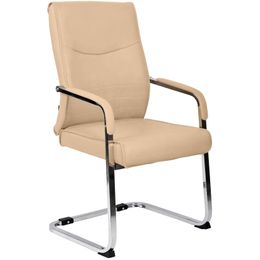 CLP Esszimmerstuhl ergonomisch Hobart, Freischwinger mit Armlehnen gepolstert, Metallgestell stabil, Konferenzstuhl modern