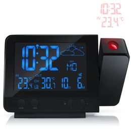BEARWARE Wetterstation mit Au&szlig;ensensor, Funkwetterstation, Projektionsanzeige DCF-Funkuhr, Wettervorhersage