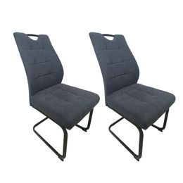 HTI-Living Schwingstuhl Marek Velvet Dunkelgrau 2er-Set