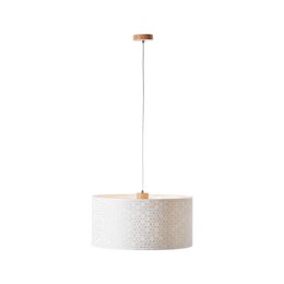 Brilliant Galance Pendelleuchte 1flg holz hell/wei&szlig; Innenleuchten,Pendelleuchten 1x A60, E27, 40W, geeignet f&uuml;r Normallampen (nicht enthalten) Edler Strukturschirm aus echter Vinyl-Tapete