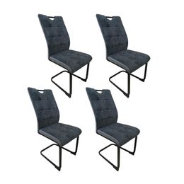 HTI-Living Schwingstuhl Mateo Grau 4er-Set