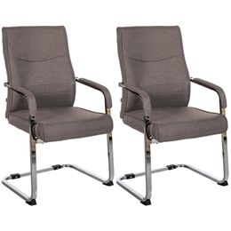 CLP Esszimmerst&uuml;hle 2er Set ergonomisch Hobart, Freischwinger mit Armlehnen gepolstert, Metallgestelle stabil, Konferenzst&uuml;hle modern