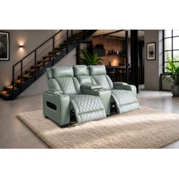 Riess Ambiente Elektrischer 2er Kinosessel HOLLYWOOD salbei Kunstleder Relaxfunktion Getr&auml;nkehalter Riess-Ambiente Industrie & Loft Modern